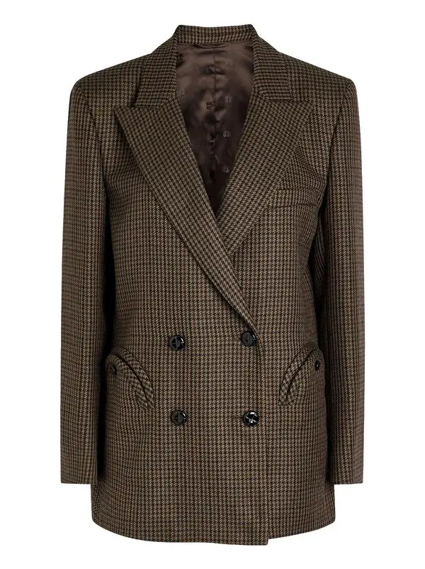 BLAZÉ MILANO Everynight Houndstooth Wool Blazer - Brown