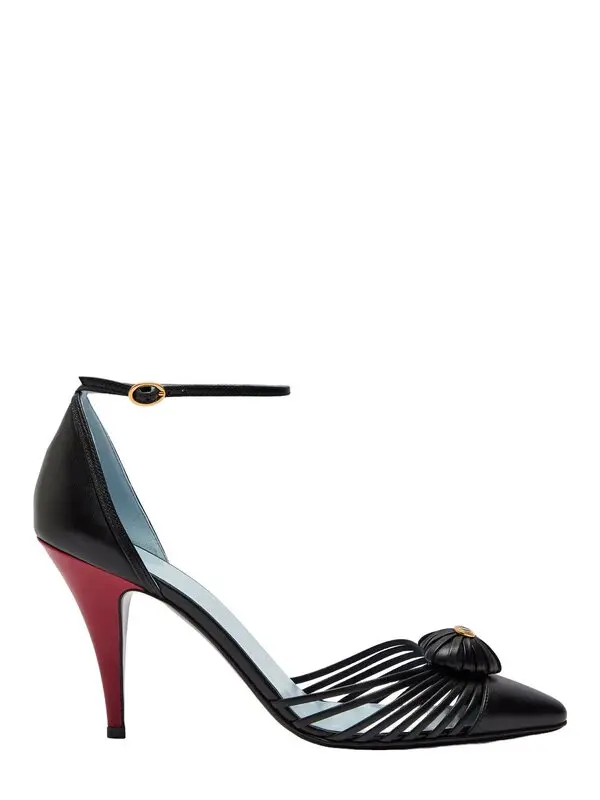 Valentino Garavani Royal 85 Leather Pumps - Black Red