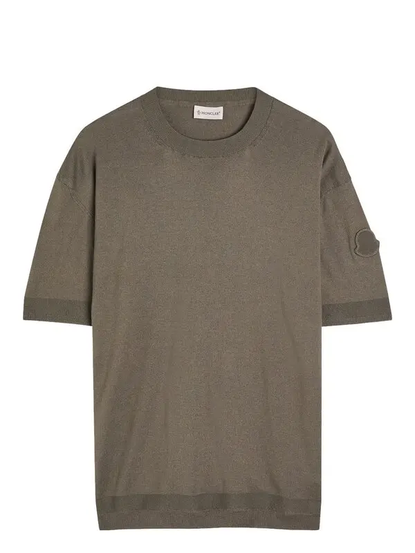 Moncler Knitted T-shirt - Khaki