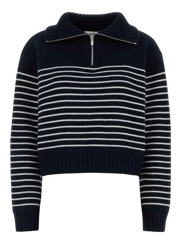 Miu Miu Striped Cashmere Sweater - Stripped