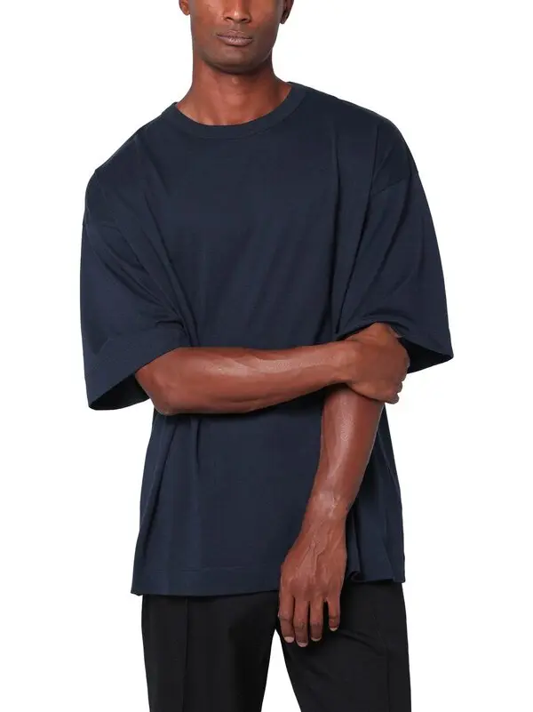 Dries Van Noten Oversized Navy Cotton T Shirt - Blue