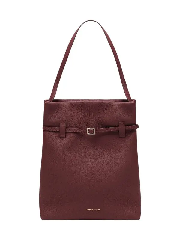 Manu Atelier Tote Du Jour Suede Tote Bag - Burgundy