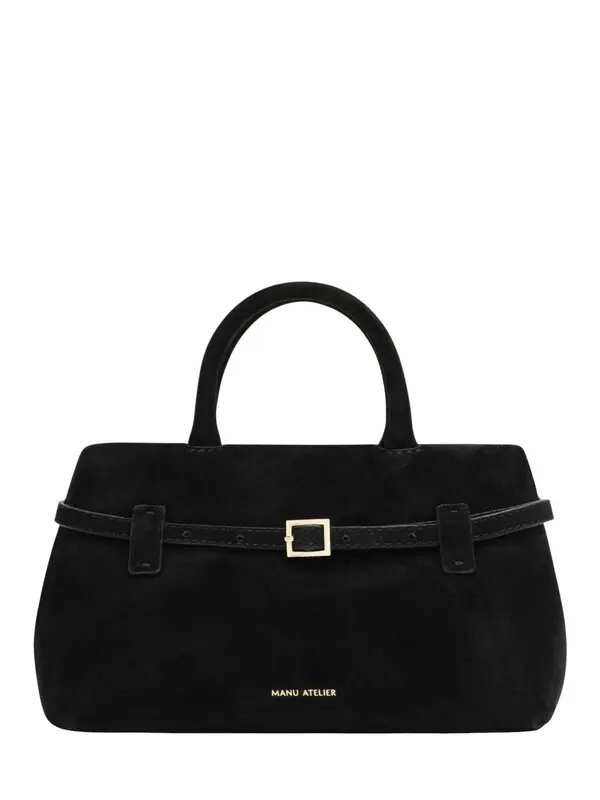 Manu Atelier Le Cambon 35 Suede Bag - Black