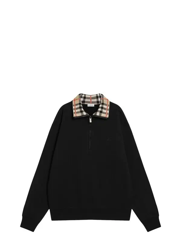 Burberry Cotton Half-zip Sweatshirt - Black