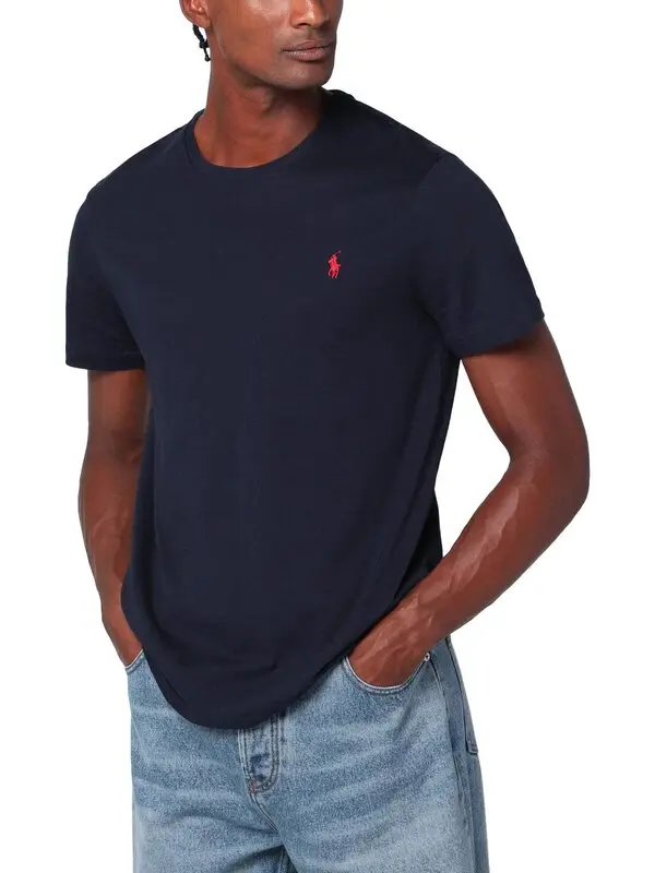 Polo Ralph Lauren T Shirt In Cotton Custom Slim Fit - Blue
