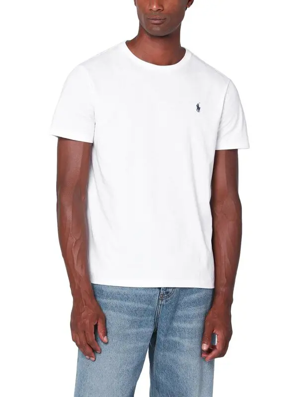 Polo Ralph Lauren T Shirt In Cotton Custom Slim Fit - White