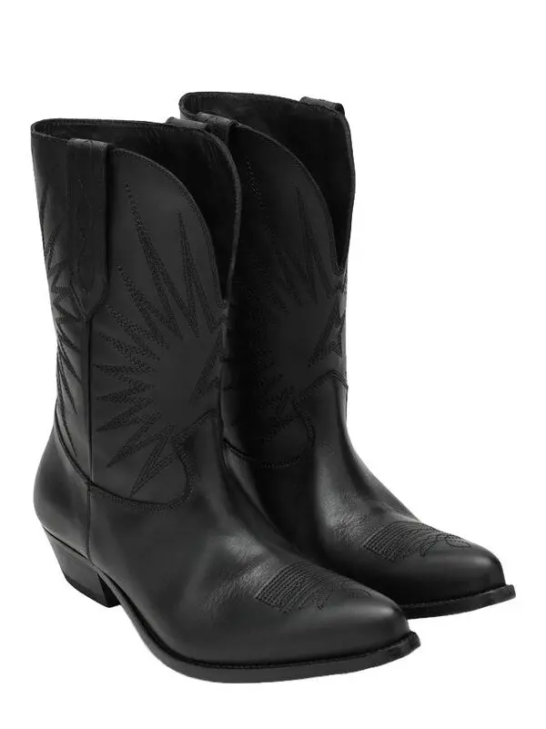 GOLDEN GOOSE Wish Star Leather Boots - Black