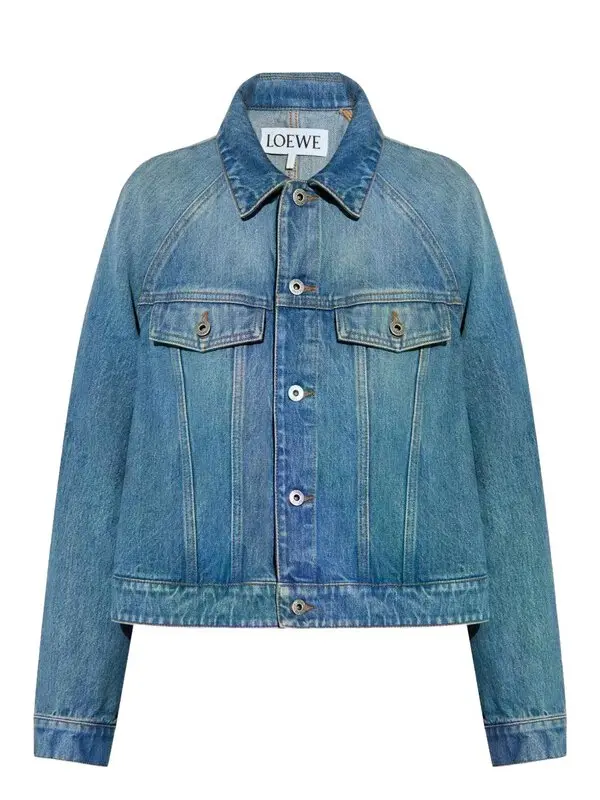 Loewe Raglan-sleeve Denim Jacket - Blue
