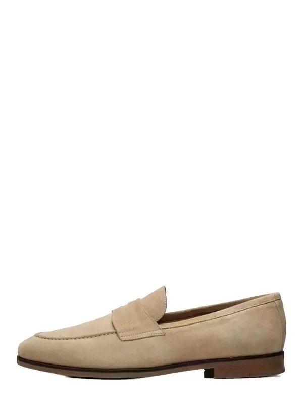 POCHE PARIS Penny Suede Loafers - Neutrals