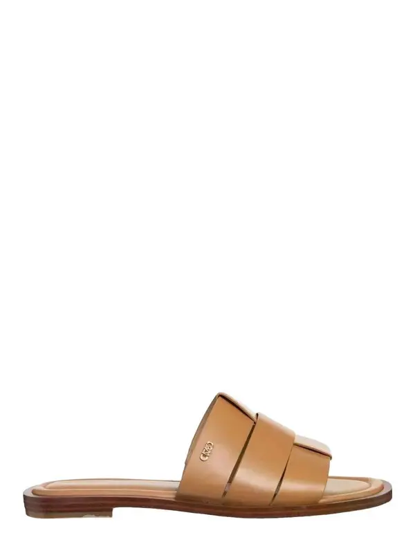 Michael Kors Leather Cross-strap Flat Sandals - Neutrals