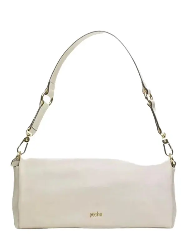 POCHE PARIS Leather Tote Bag - White