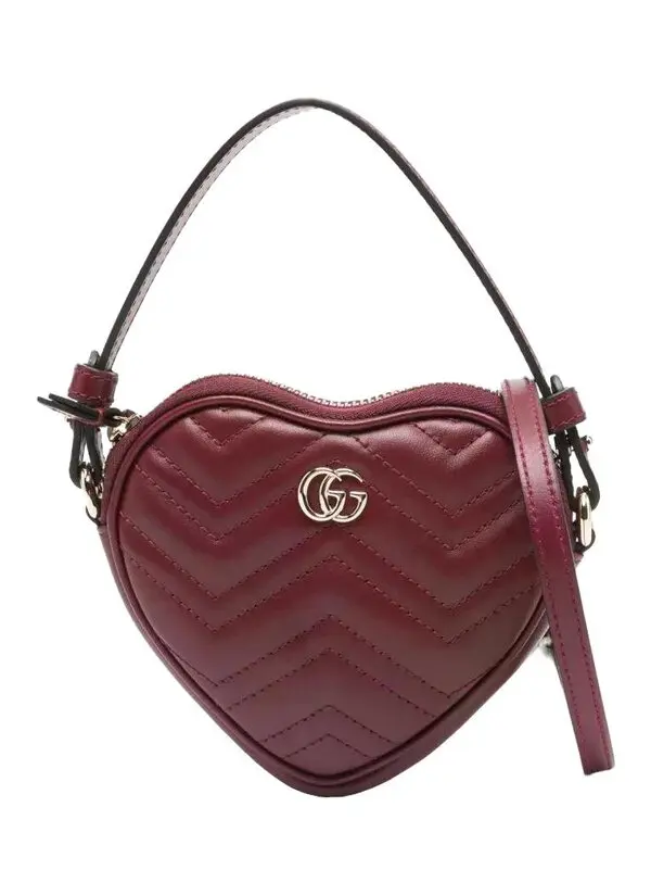 Gucci Mini Gg Marmont Heart-shaped Tote Bag - Red