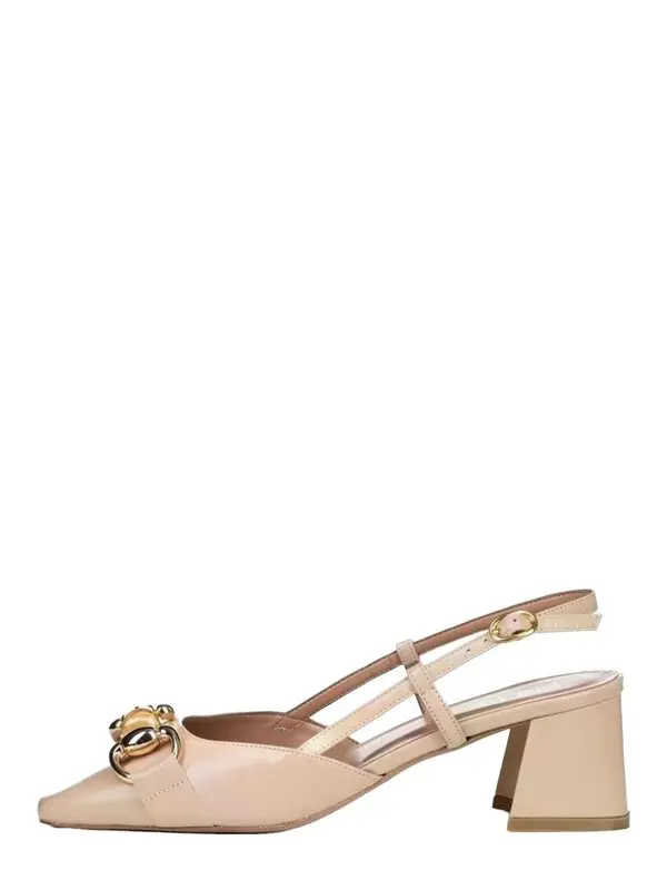 POCHE PARIS Bamboo-detail Slingback Sandals - Neutrals