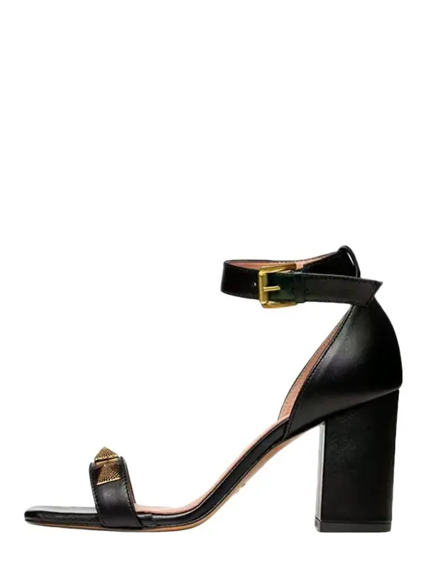POCHE PARIS Lou Studded Ankle-strap Sandals - Black