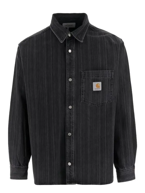 Carhartt Work In Progress Rylan Striped Shirt Jacket - 32i06 Rylan Stripe, Black