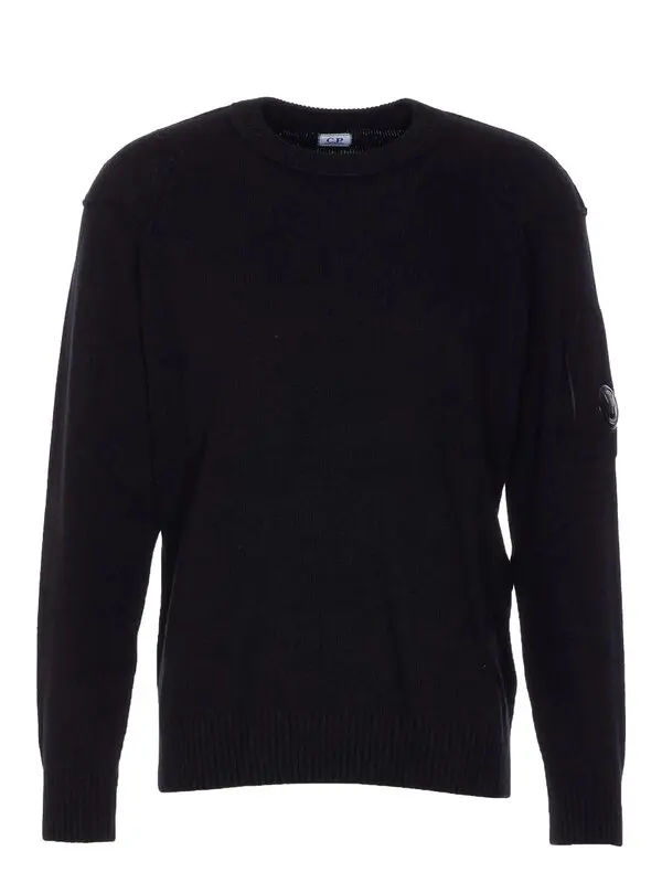C.P. COMPANY Knitwear Crew Neck In Lambswool Grs - Black