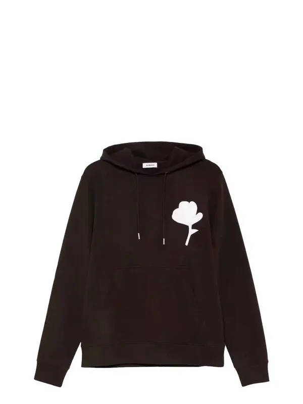 Sandro Ribbed Trim Hoodie - Brown