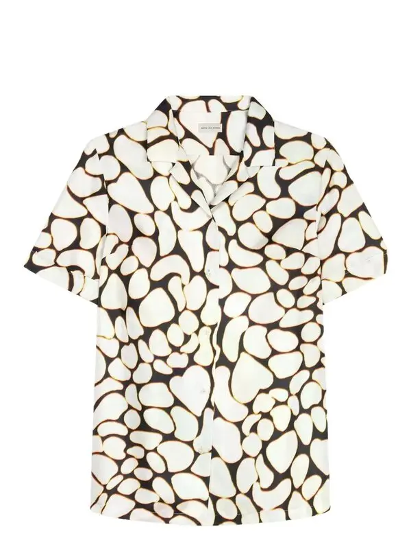 Dries Van Noten Abstract-print Short-sleeve Shirt - Neutrals