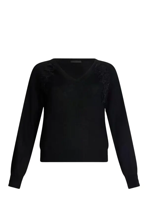 Liu Jo Lace-detail Sweater - Black