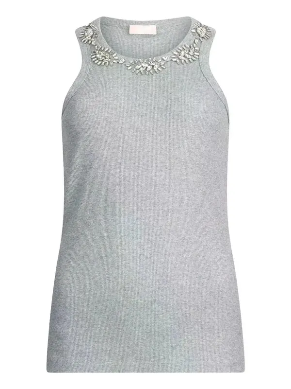 Liu Jo Rhinestone-embellished Top - Grey