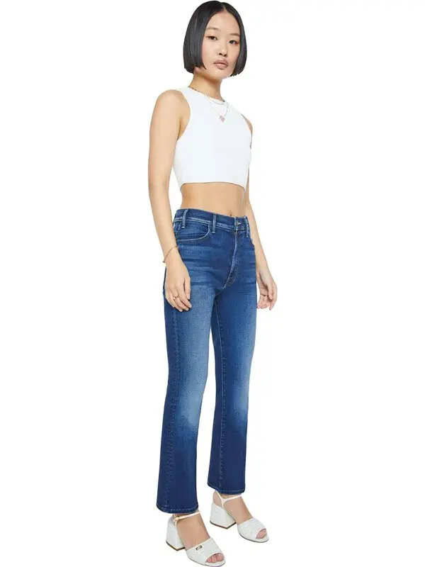 MOTHER Petites The Lil Hustler Ankle Taking Chances Jeans - Blue