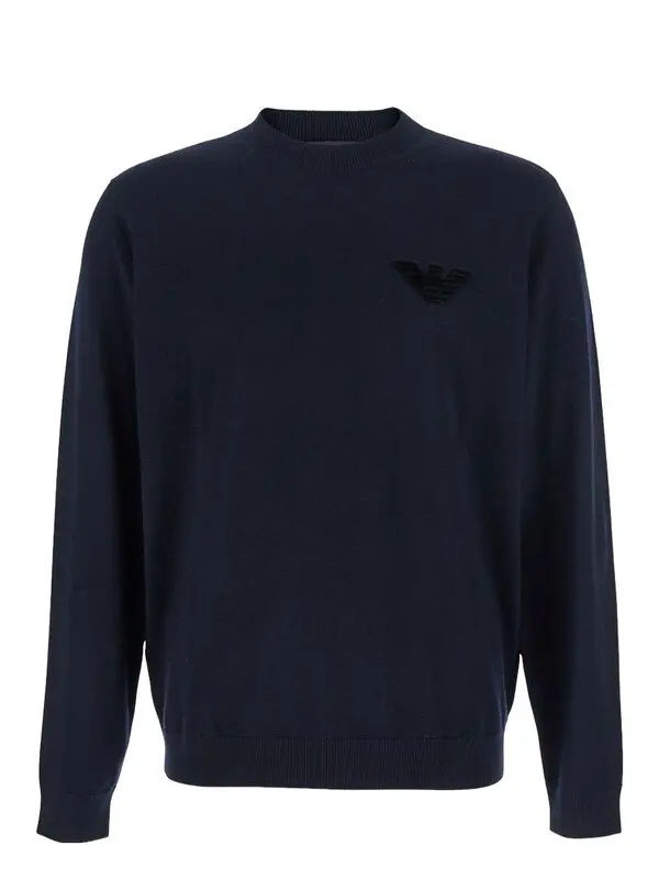 Emporio Armani Crewneck Wool Jumper - Blue