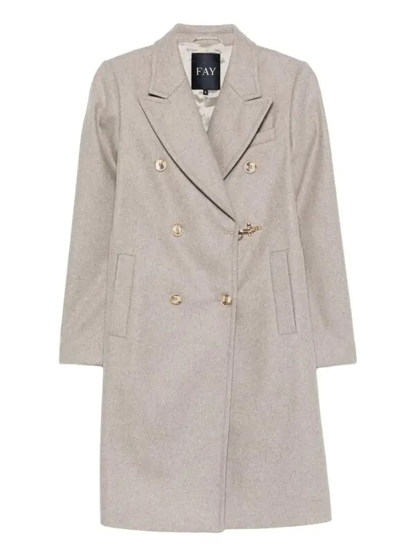 FAY Wool-cashmere Double-breasted Coat - Beige