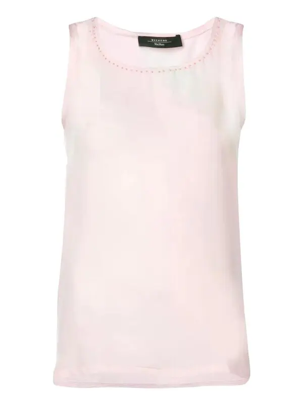 Max Mara Bead-embellished Silk Top - Pink