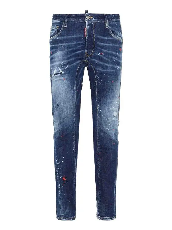 Dsquared2 Tidy Biker Straight Jeans - Denim Blue