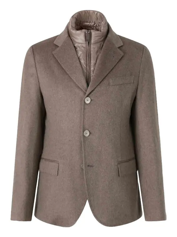 Herno Short Padded Cashmere Coat - Brown