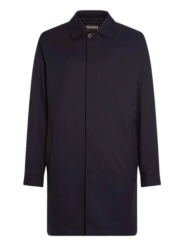 Zegna Motorin 300cc Trench Coat - Navy Blue