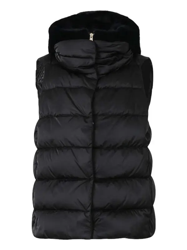 Herno Padded Vest With Detachable Hood - Black