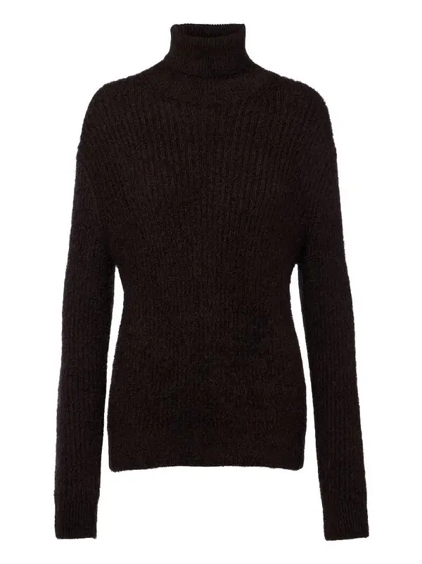 Loro Piana Turtleneck Wool-blend Sweater - Brown
