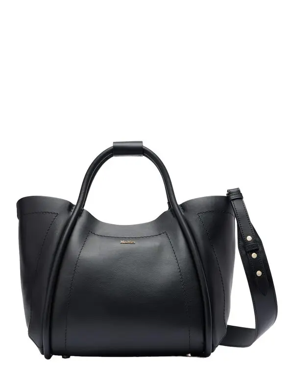Max Mara Marin Small Leather Tote Bag - Black