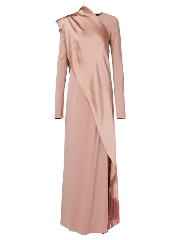 TALLER MARMO Mounia Caped Crêpe Cady Gown - Pink