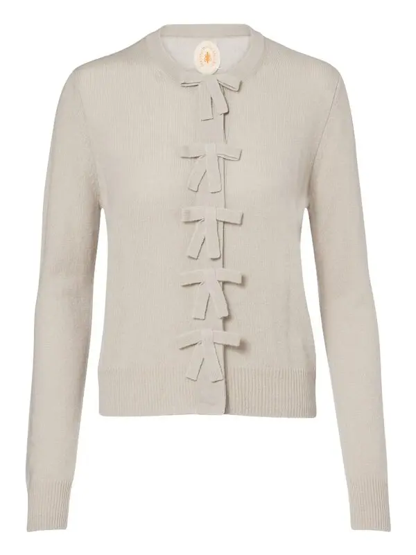 Jardin Des Orangers Bow-detailed Cashmere Cardigan - Grey