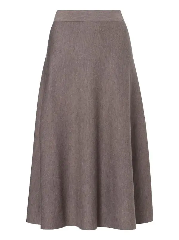Jardin Des Orangers Virgin Wool Midi Skirt - Grey
