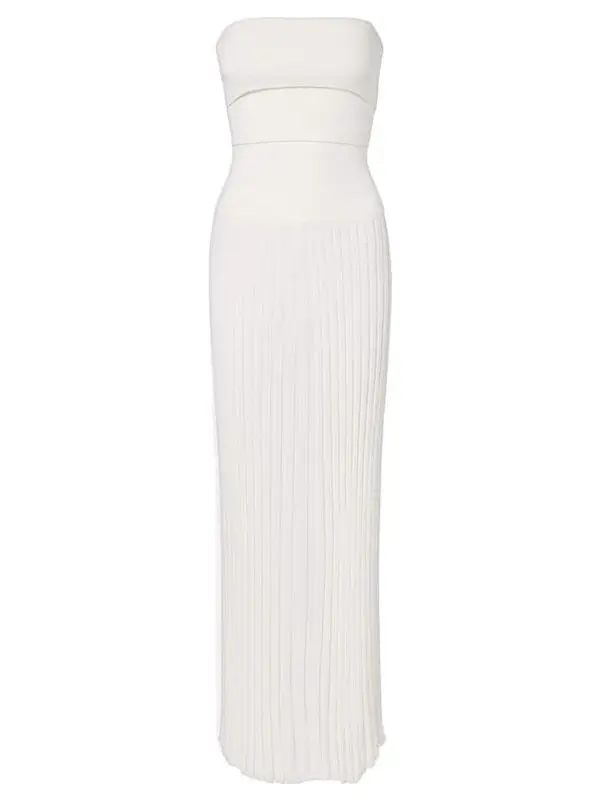 Christopher Esber Slash Cutout Ribbed-knit Maxi Dress - White