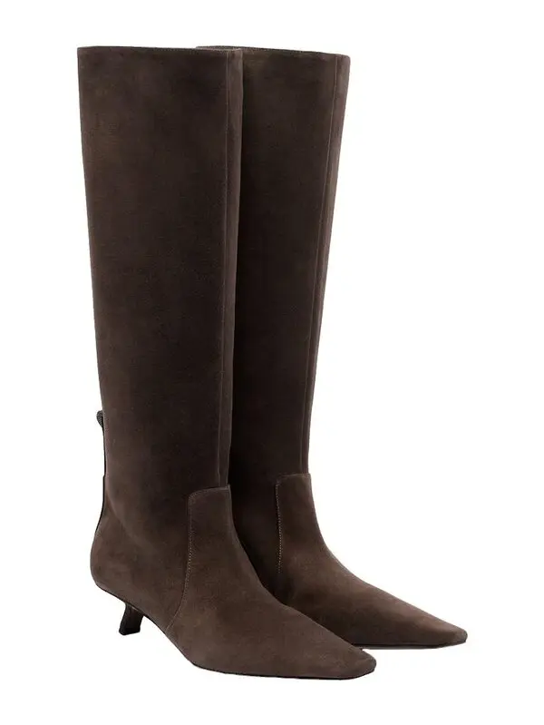 Brunello Cucinelli Monili Suede Knee-high Boots - Brown