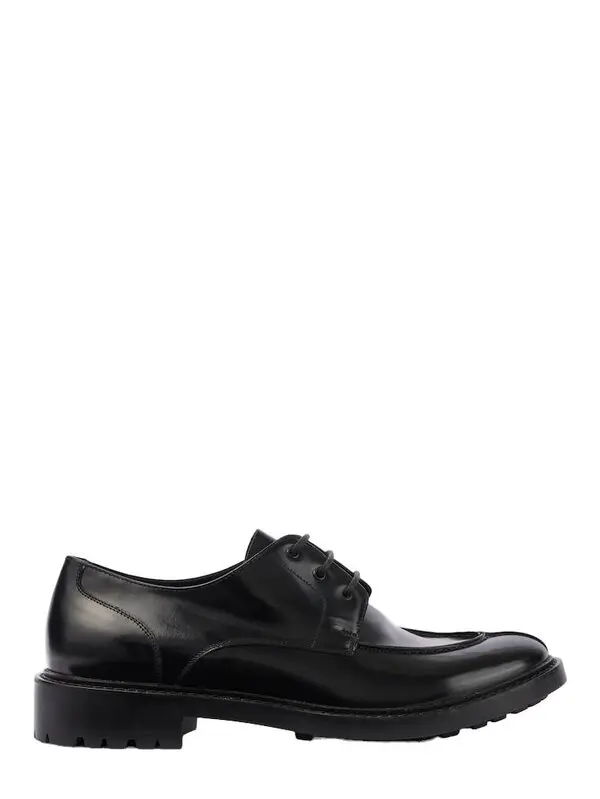 Saint Laurent Lino Leather Derby Shoes - Black