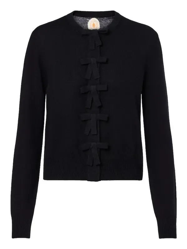 Jardin Des Orangers Bow-detailed Cashmere Cardigan - Black
