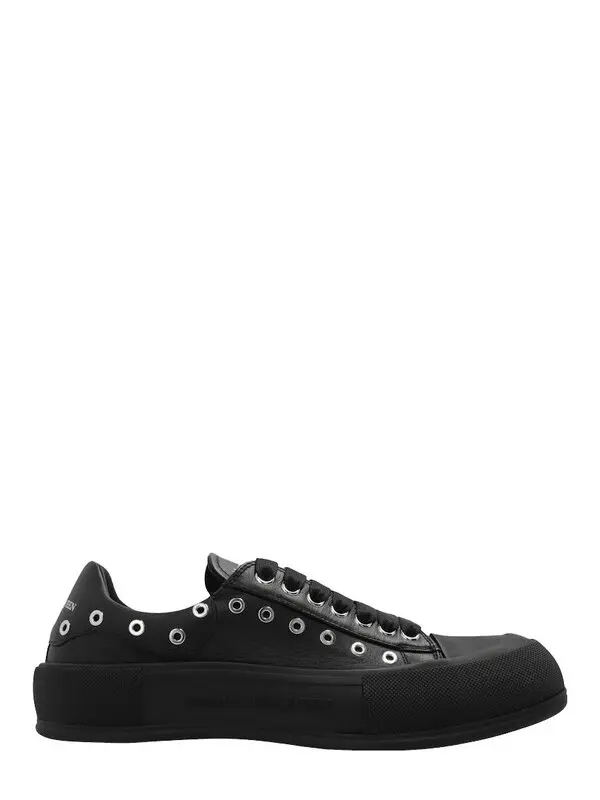 Alexander McQueen Deck Skate Plimsoll Lace-up Sneakers - Black