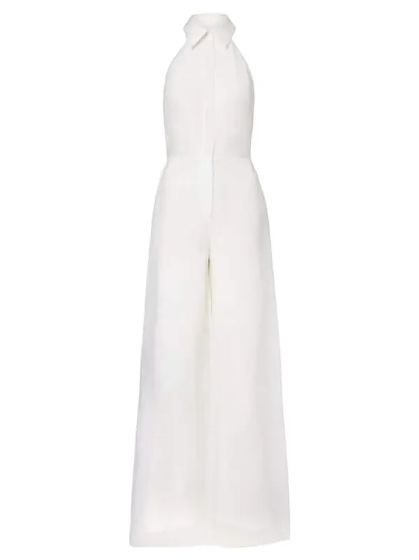 Max Mara Bridal Tunca Semi-sheer Silk Jumpsuit - White