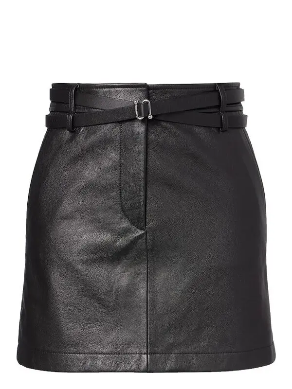Sportmax Patto Leather Miniskirt - Black
