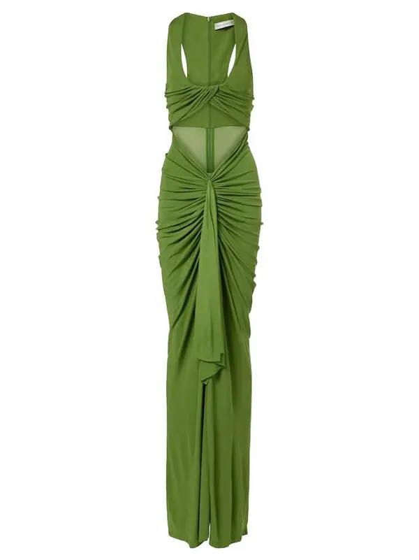 Christopher Esber Vivenda Draped Jersey Maxi Dress - Green