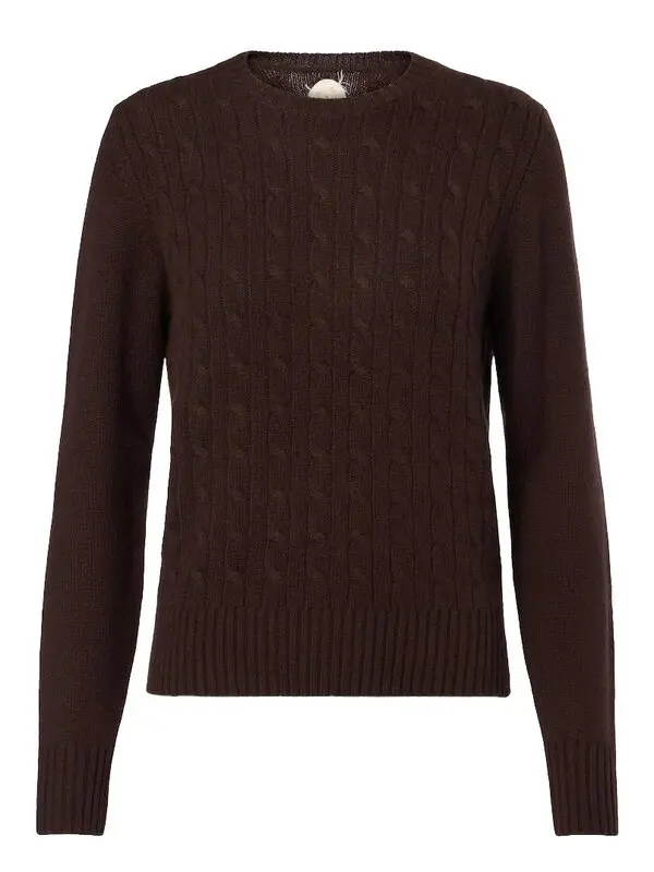 Jardin Des Orangers Cable-knit Cashmere-blend Sweater - Brown