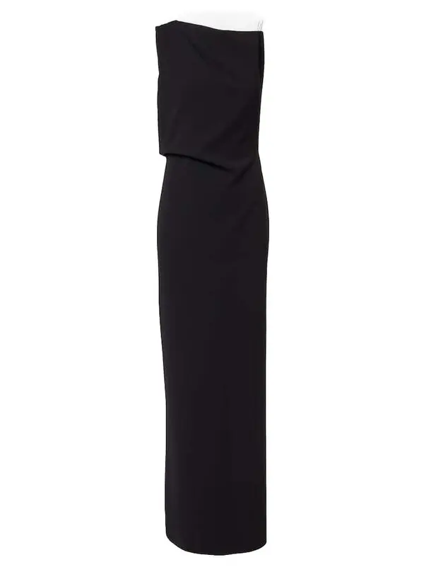 Max Mara Pentola Asymmetric Maxi Dress - Black