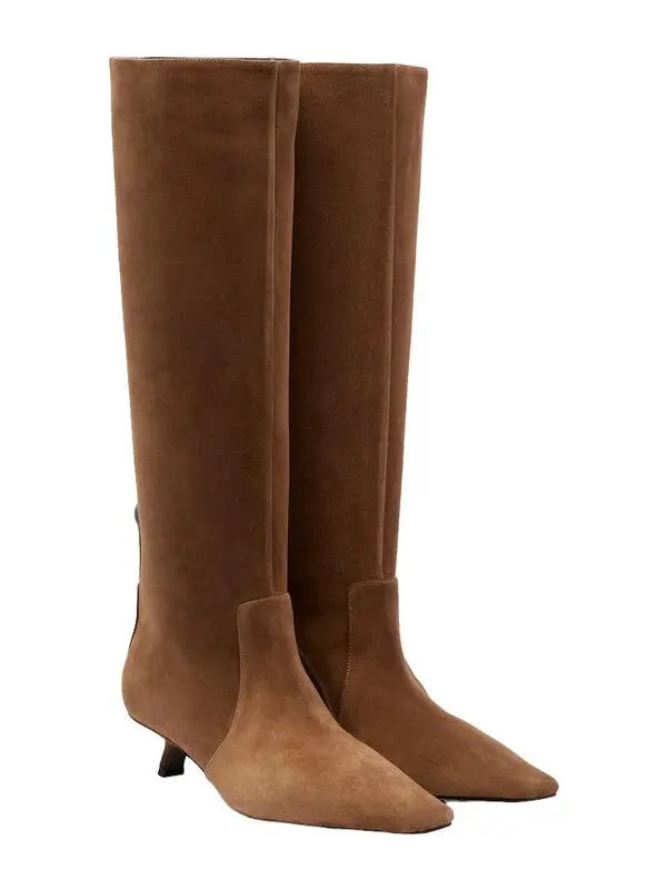 Brunello Cucinelli Monili Suede Knee-high Boots - Brown