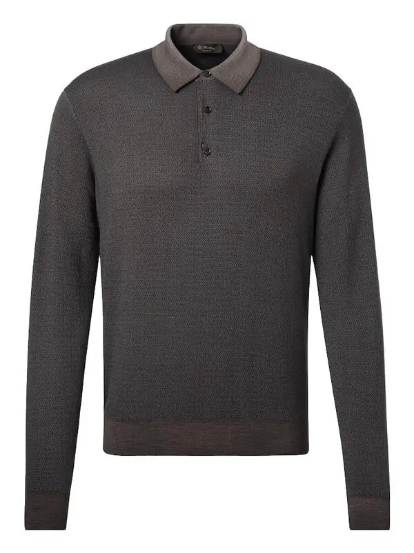 Loro Piana Jacaranda Wool And Silk Polo Shirt - Brown