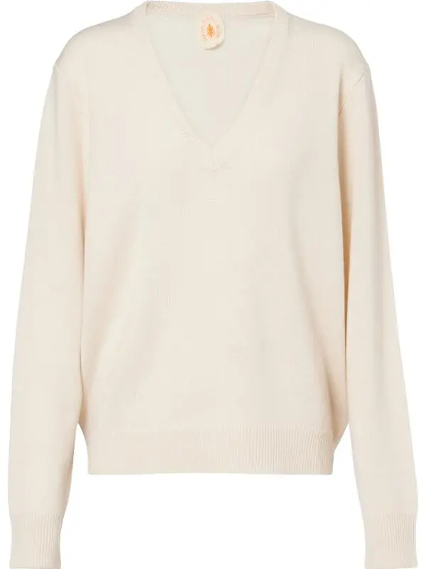 Jardin Des Orangers Wool And Cashmere V-neck Sweater - Beige